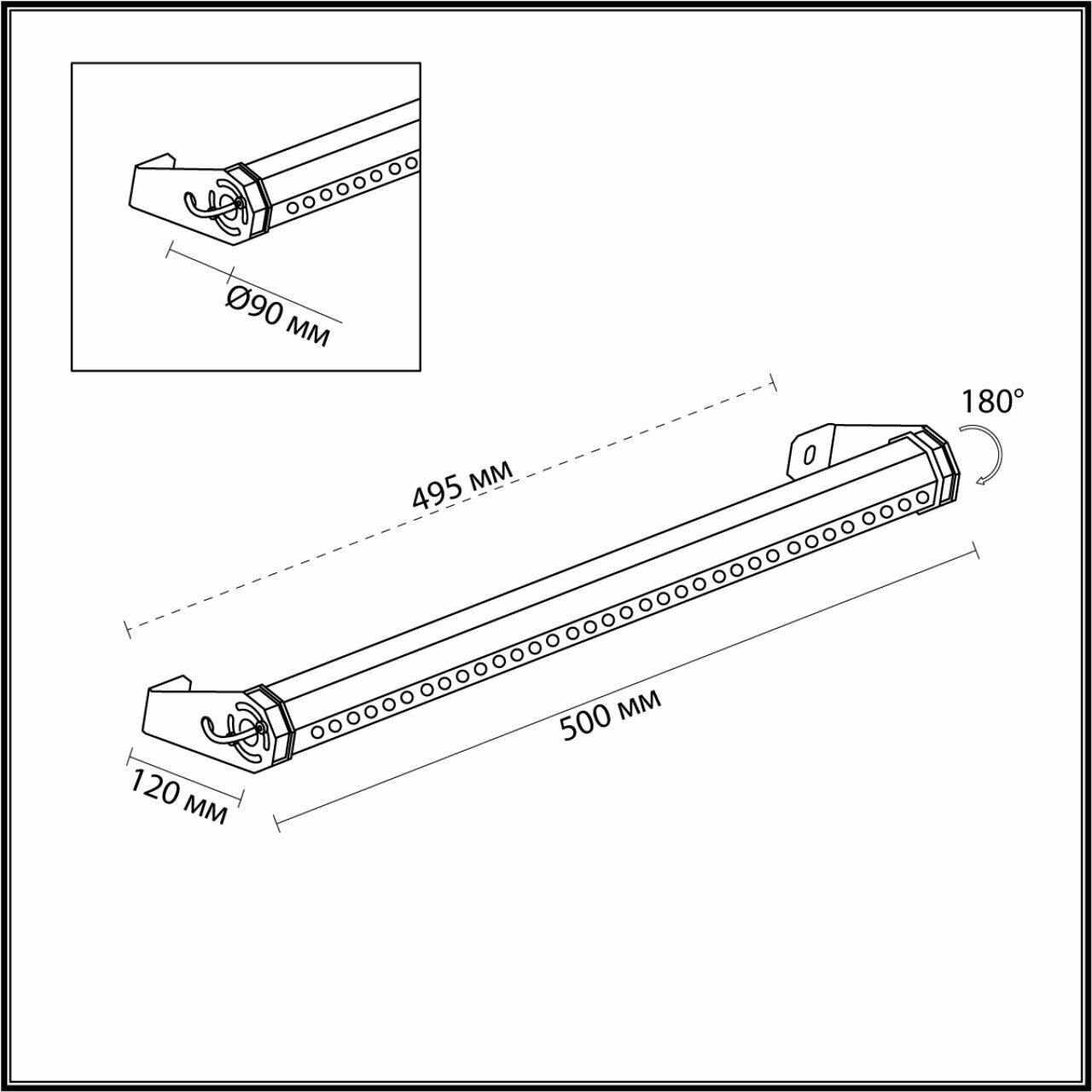7040/10WL NATURE ODL25 721 черный/металл Фасадный поворотный на 180° светильник IP65 LED 10W 3000K 759Лм AC220-240V GRAZE