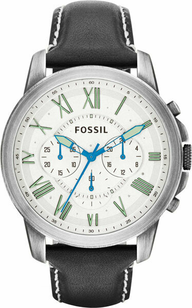 Наручные часы Fossil Grant Chronograph Leather Watch-Black FS4921