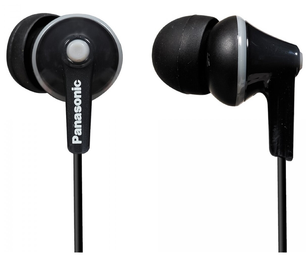 Наушники вкладыши Panasonic RP-HJE125E 1.1м черный проводные в ушной раковине (RP-HJE125E-K)