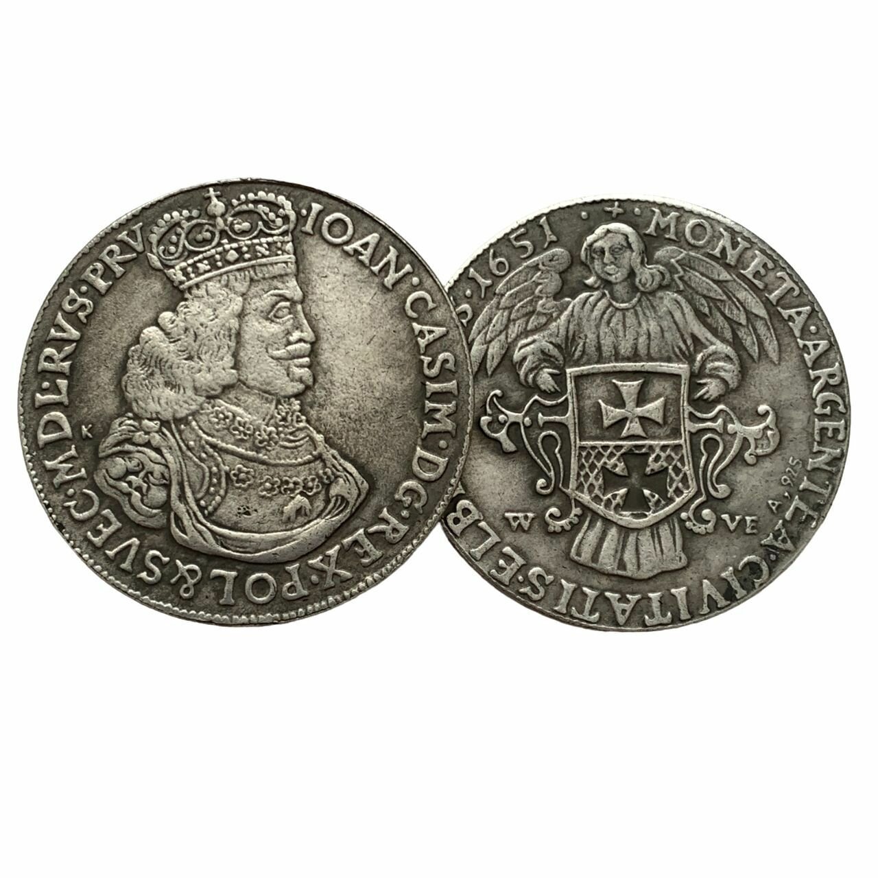 1 талер 1651 года. Иоанн Казимир. Средневековая Европа. Вес 25 гр , диаметр 40 мм. Коллекционная монета.