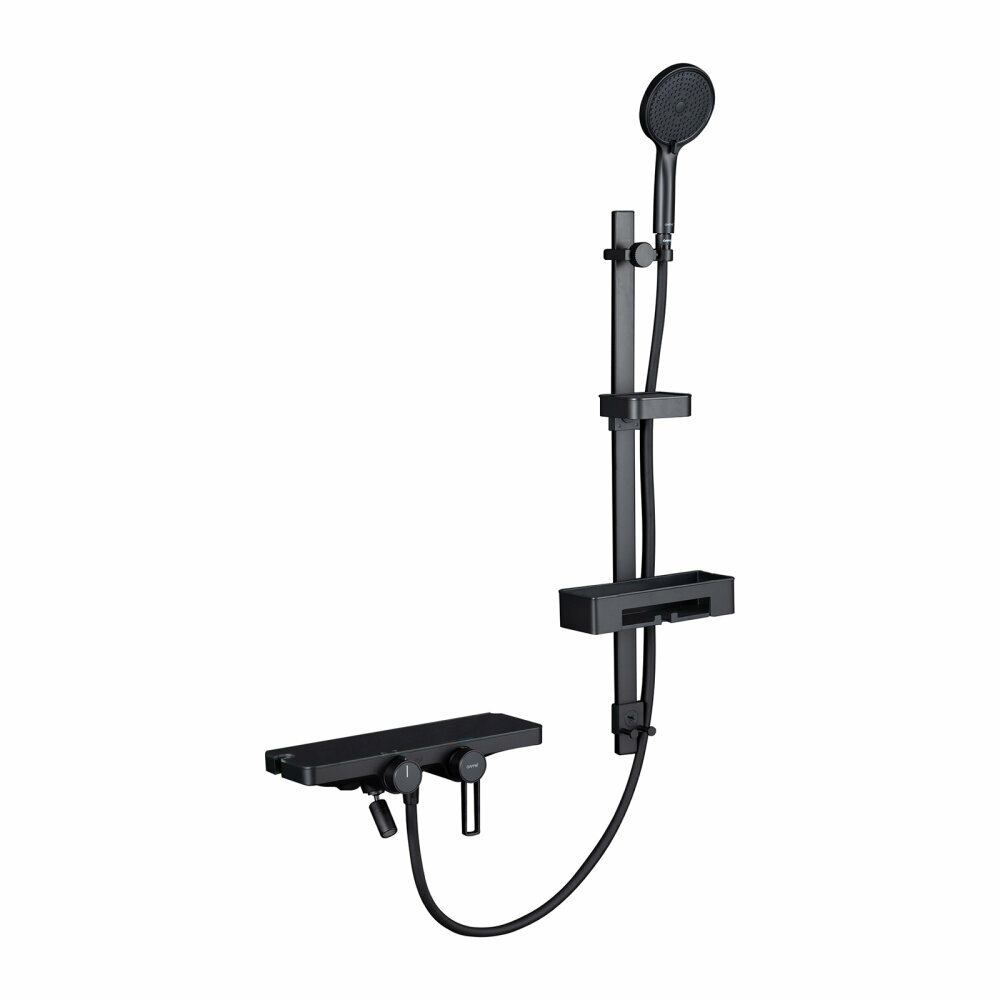 Смеситель для ванны с душевой штангой Gappo G3296-26, латунь в черном цвете