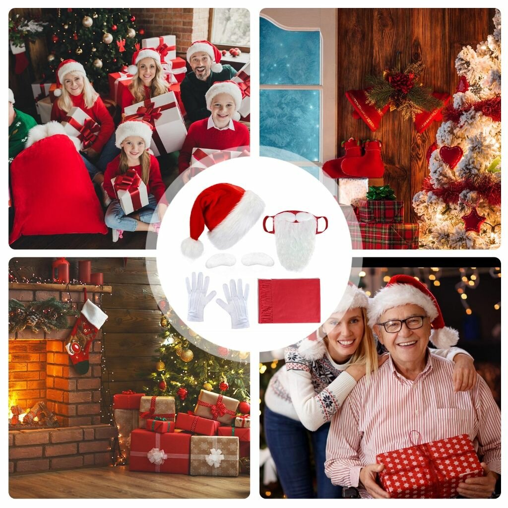 Набор Ковбойских Шляп В Западном стиле Со Снежинками для Рождественской вечеринки-Рождественская Шляпа и 2 Белые Перчатки