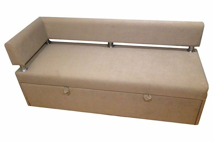 Диван-кровать Дельфин с подлокотником 200x62х80 бежевый микровелюр, левый