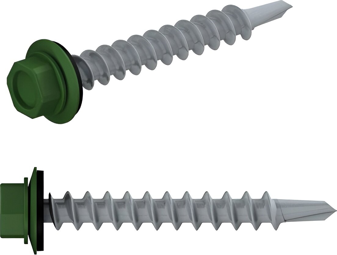 Саморез кровельный STARFIX 5,5х25 мм цинк шайба с прокладкой PT3 RAL 6002 50 штук SMP2-81471-50