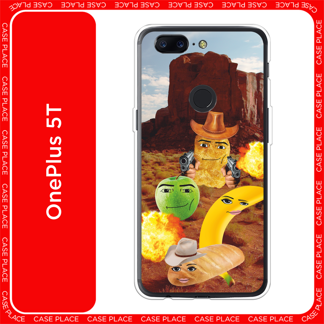 Чехол на OnePlus 5T / ВанПлюс 5Т с принтом Мемные лица ковбои