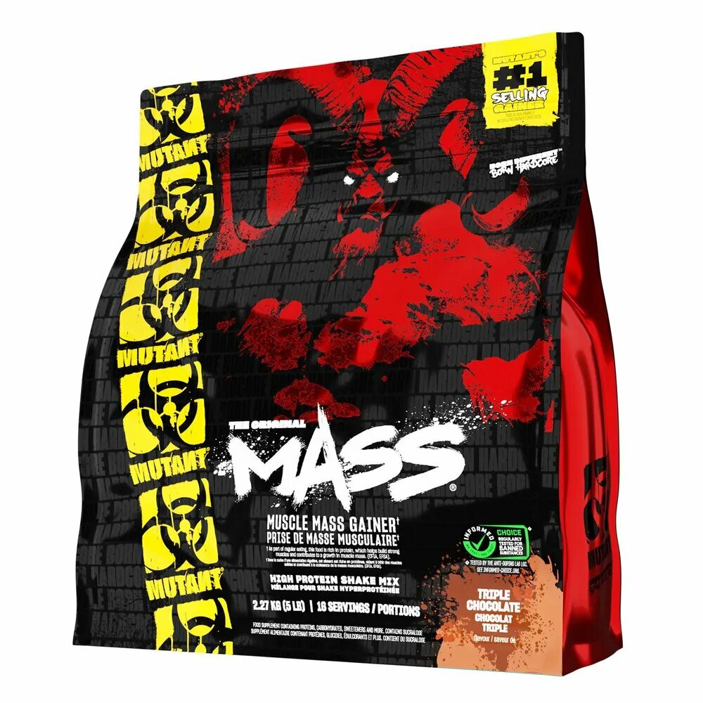 Гейнер для набора мышечной массы MUTANT Mass, Тройной шоколад, 2270 г