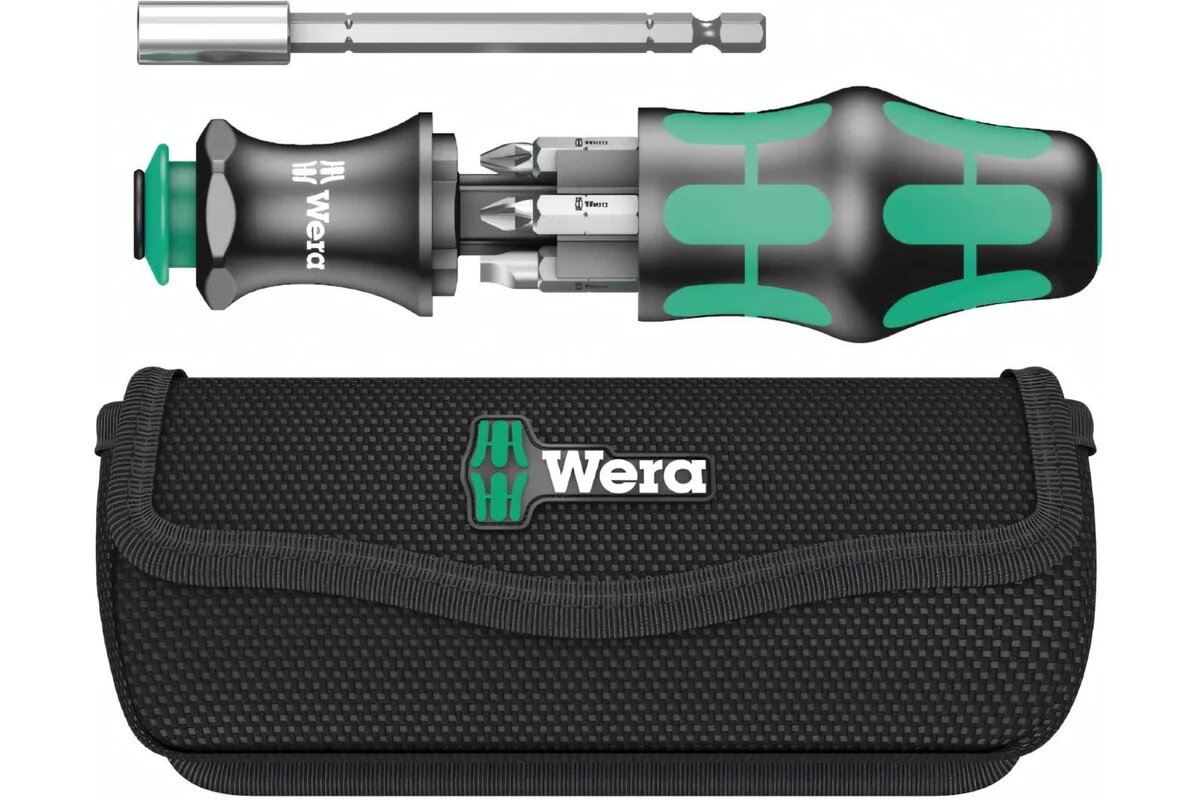 Набор бит WERA 134491 WE, 7 предметов, в кейсе, для отвертки, с держателем