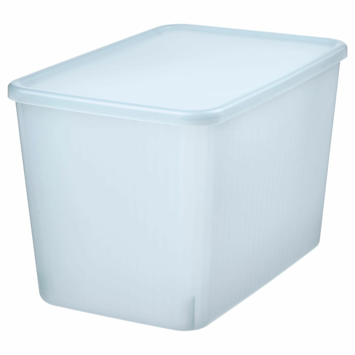 Контейнер с крышкой IKEA RYKTA 105.332.05, 24x36x23 см/14.5 л, прозрачный серо-голубой
