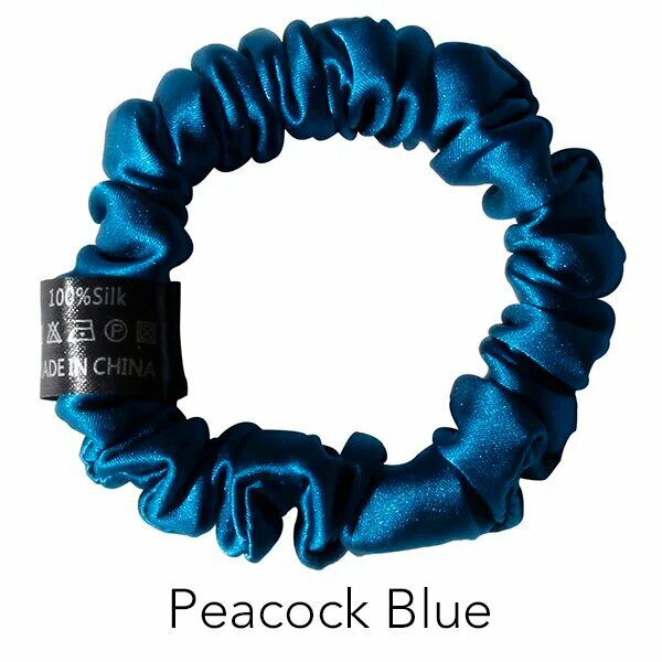 Шелковая резинка для волос Peacock Blue 1.5cm