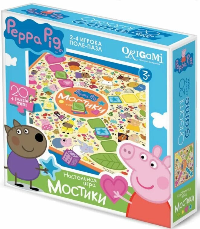 Peppa Pig. Наст. игра поле-пазл "Мостики"