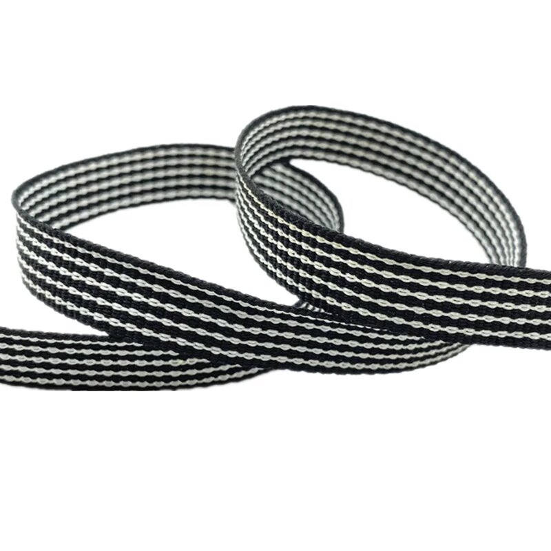 Жаккардовая лента серая 10 мм, 1 yard