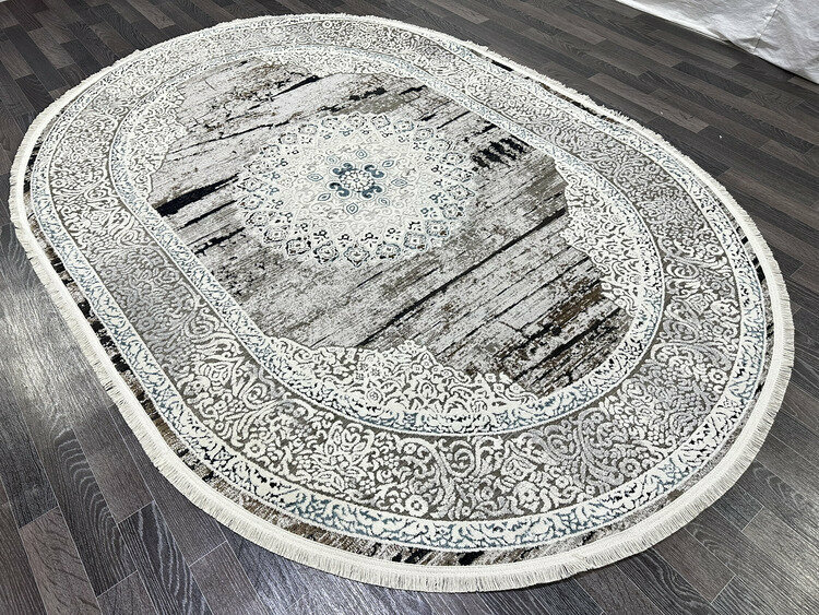 Ковер, Овал, Бежевый, Серый, Синий, Классический, Винтаж, на пол, в гостиную, спальню, в ассортименте (80 см. на 150 см.)