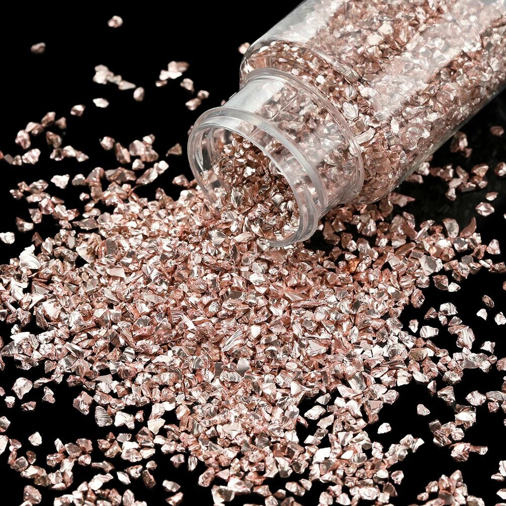 Декор для нейл-арта, стеклянная крошка Pink & Silver 30г