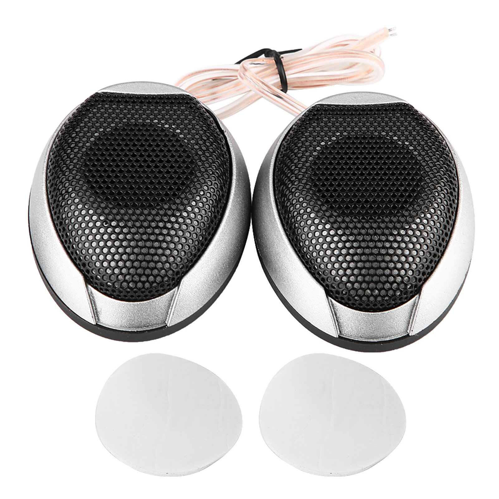 10W Mini Car Speaker Audio Round Stickable Loudspeaker Automobile with Glue(Silver)