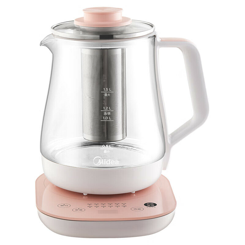 Электрический чайник Midea Health Pots, розовый, мощность 1500 Вт, объем 1.7 л, защита от перегрева