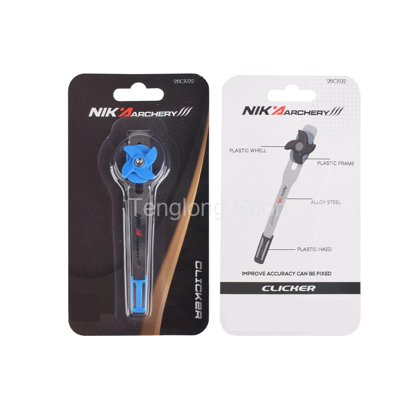 Рекурсивный лук с кликером из нержавеющей стали Blue 1pcs