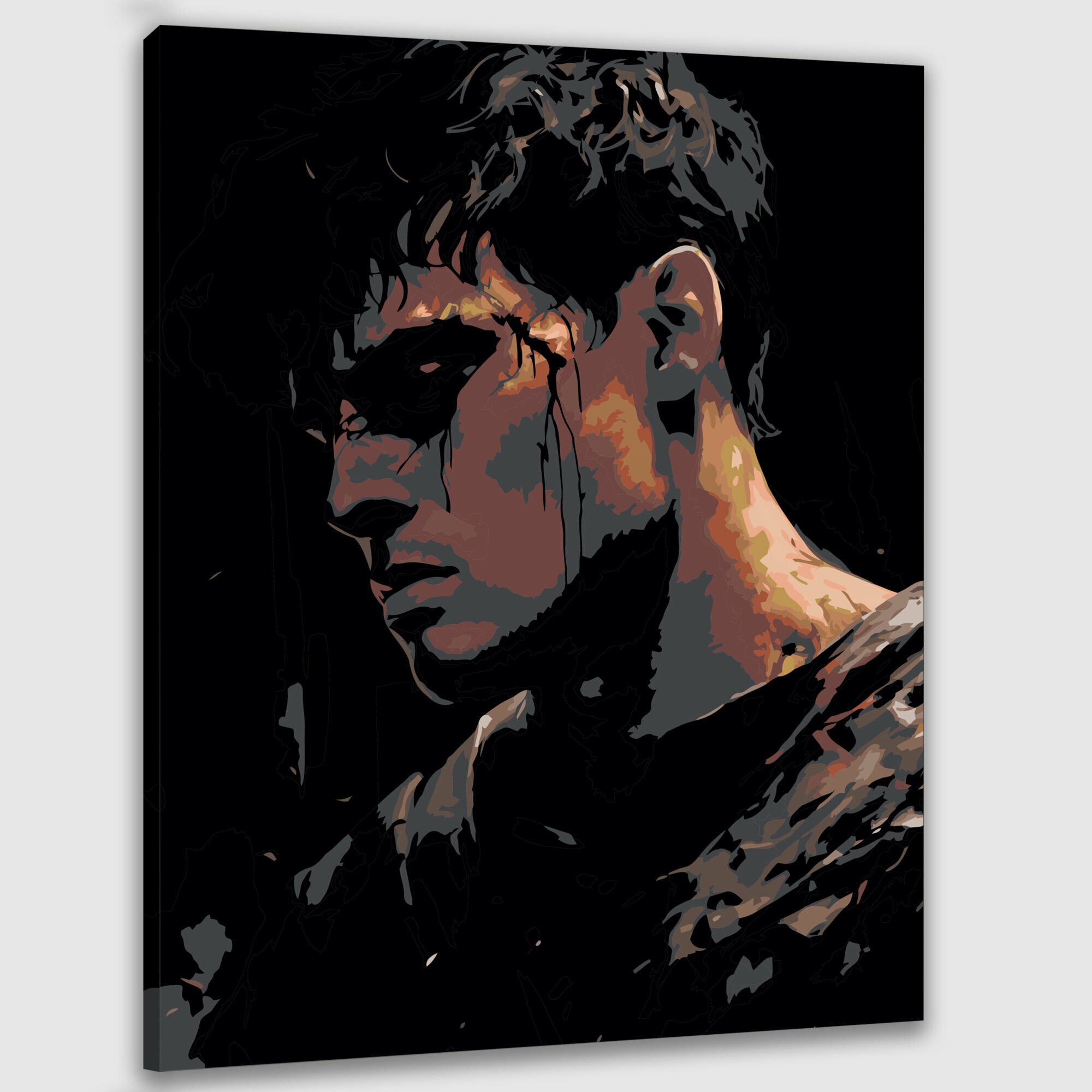 Картина по номерам 40x50 см, цифровой портрет, Гатс, Берсерк, задумчивая напряженность, потрепанный внешний вид, шрамы