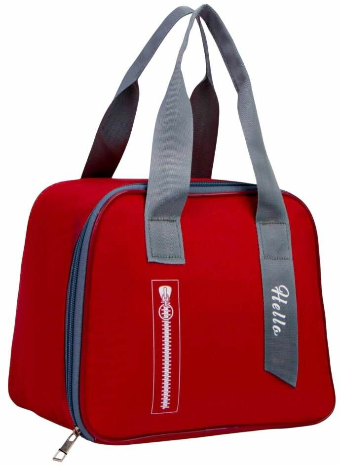 Термосумка на молнии для еды, ланч боксов, обедов, дорожная сумка-холодильник с ремнем через плечо для пикника и рыбалки, 7 л, цвет красный