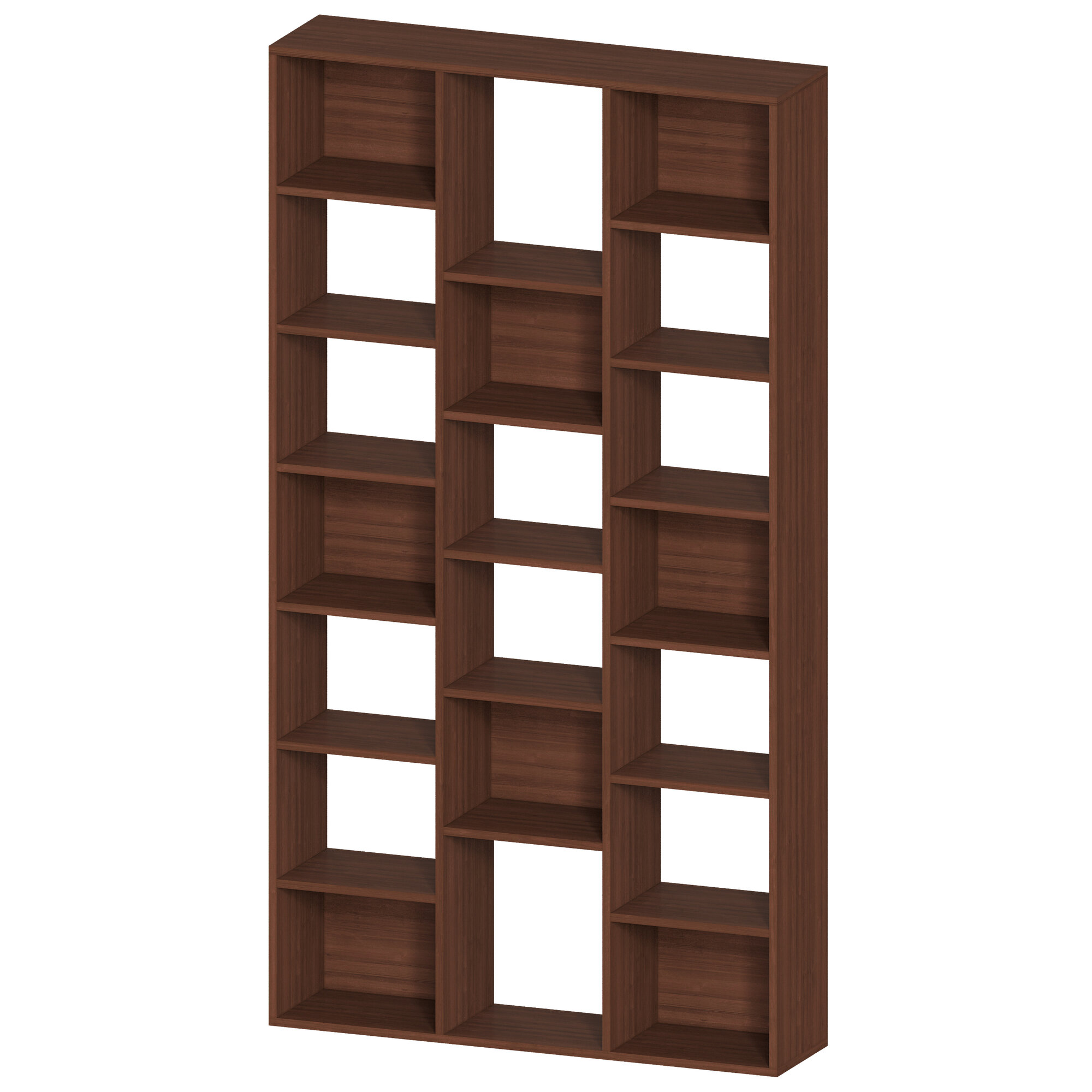 Стеллаж-перегородка СитиМебель №3 Ширина 101,8 см, Глубина 25 см, Высота 188 см, цвет: Орех экко