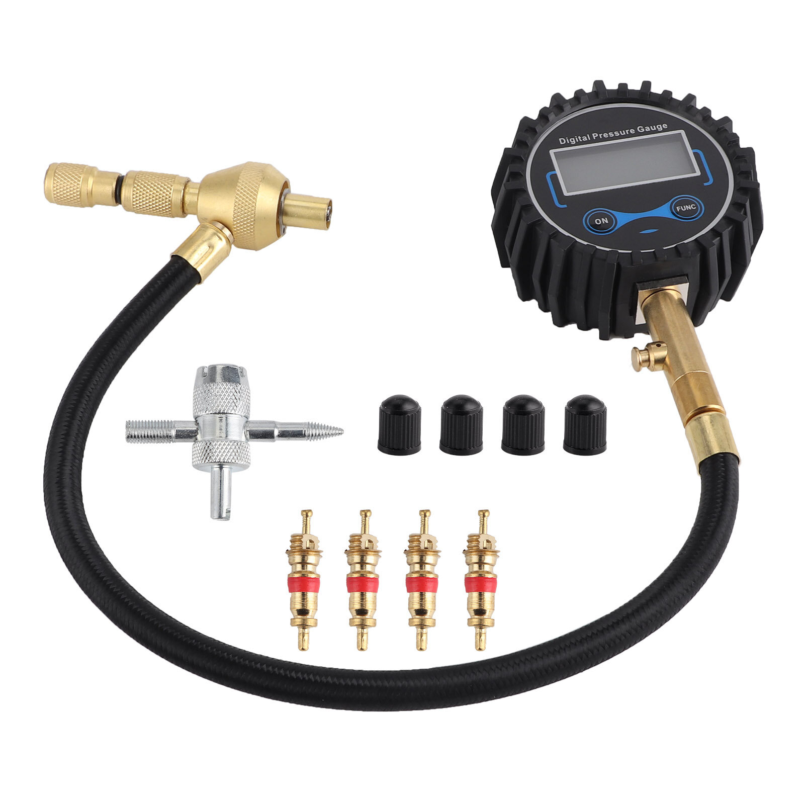 Ручной воздушный насос с цифровым манометром точное накачивание и спуск шин