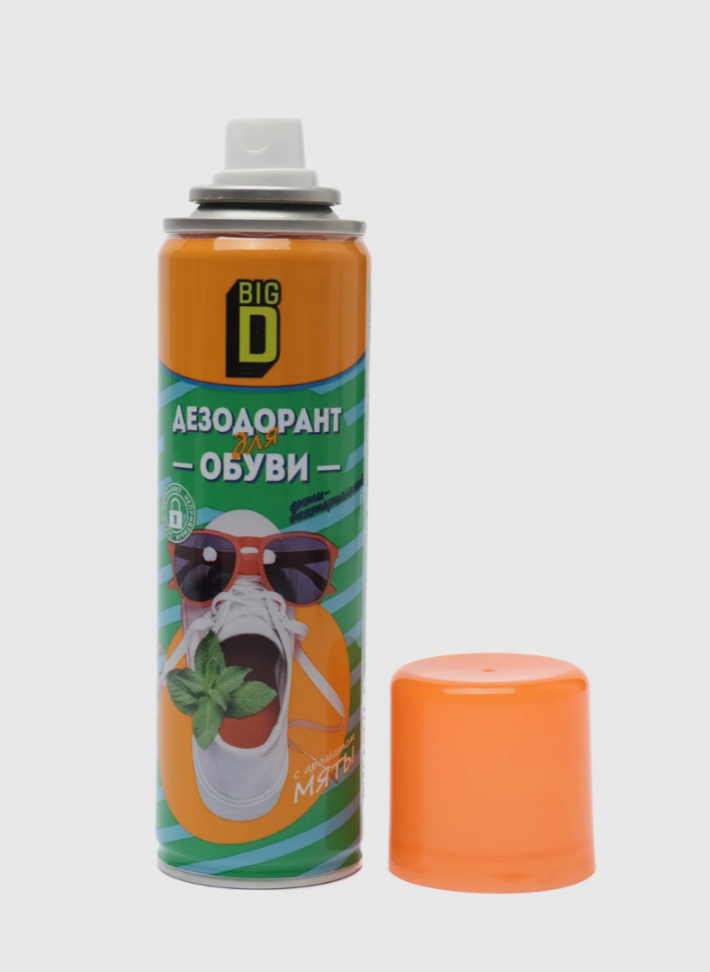 Дезодорант для обуви Big D с ароматом мяты, антибактериальный 150 мл