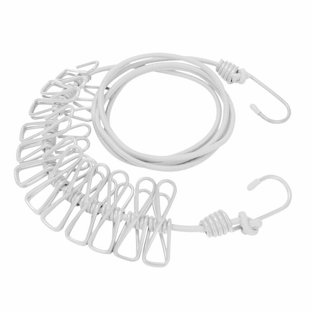 Веревка бельевая с прищепками, синий, 180 см