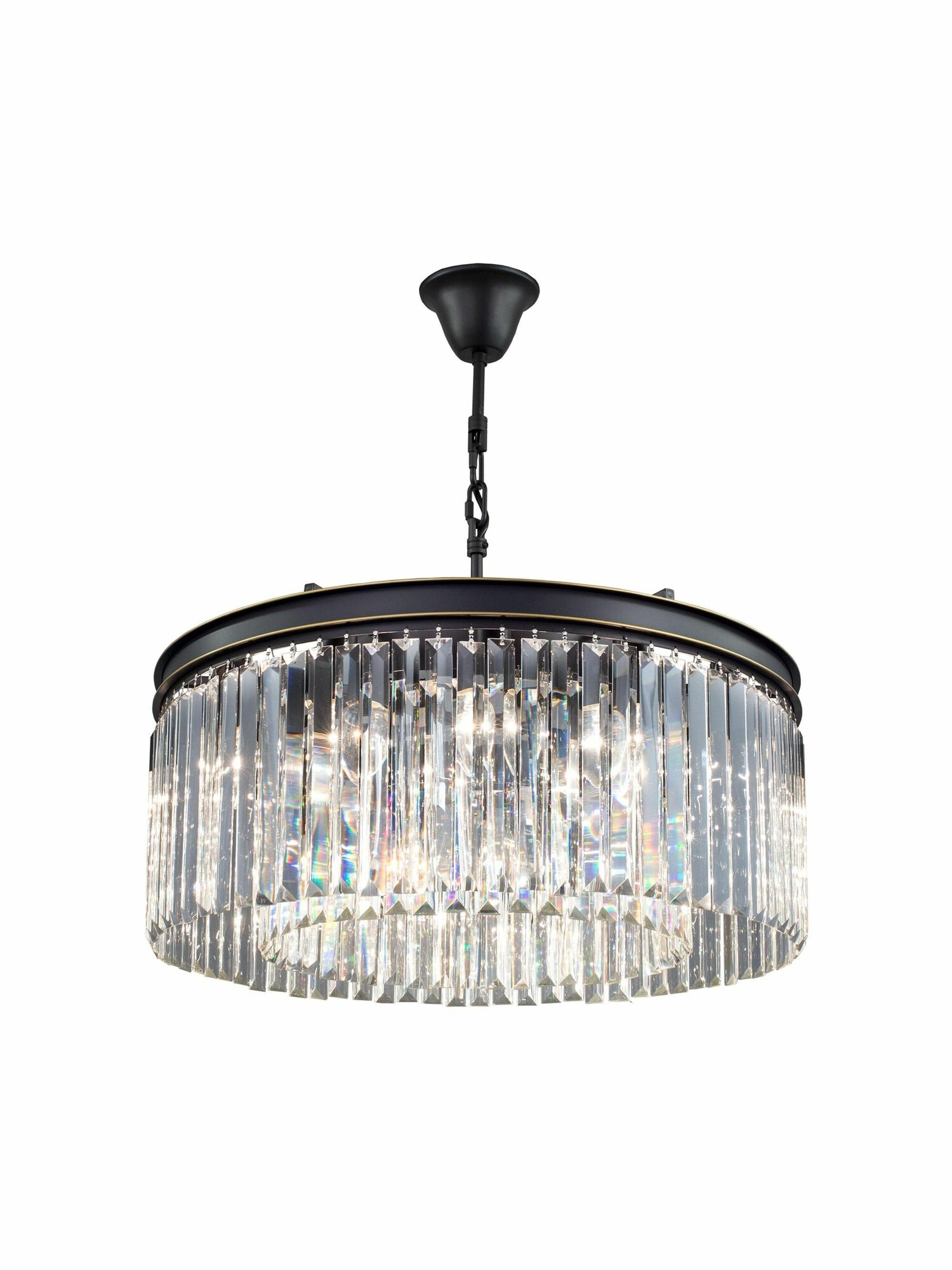 Люстра хрустальная потолочная Citilux Мартин CL332121, 12 ламп, коричневый с хрустальными подвесками, Е14