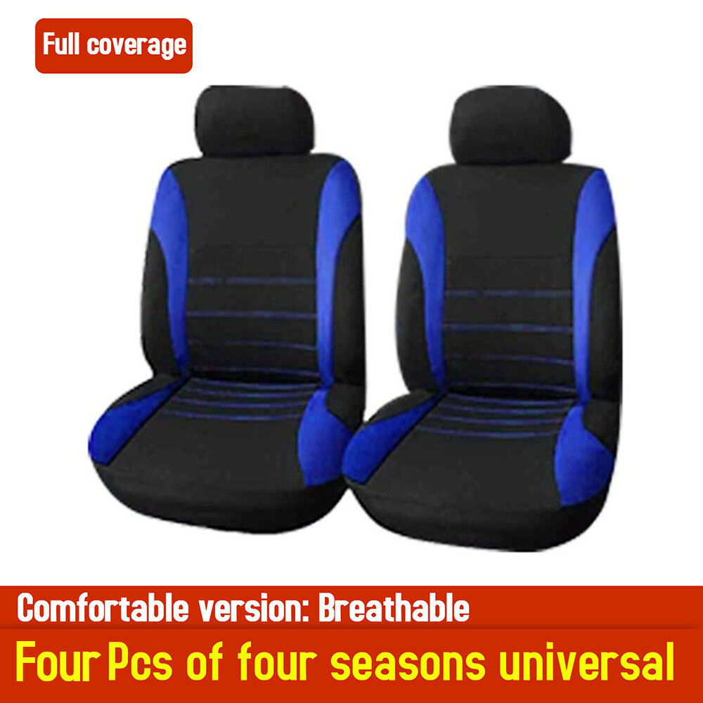 4 Pcs чехлы для автомобильных сидений Cotton Vehicle Protective Cushion Four Seasons Universal Full Surround Headrest Seam Style Front Seat 118*56cm Seat Head Cover 28*26cm Blue Package Weight 240g Package Size 20*20*10cm для Most Car Truck Suv Van Auto
