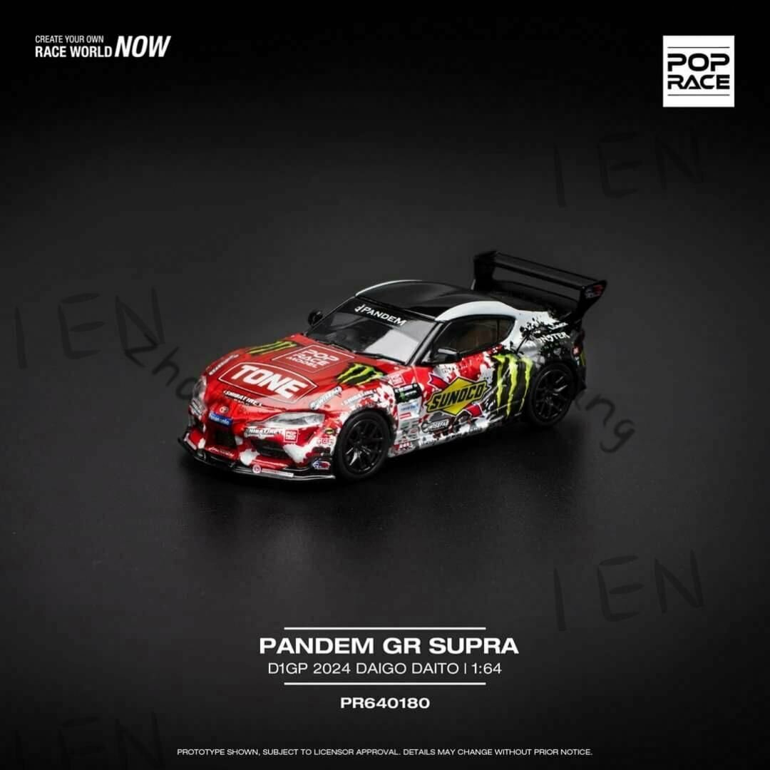 Pop Race 1:64 PANDEM GR SUPRA D1GP D1 2024 DAIGO SAITO POPRACE Коллекционная машинка