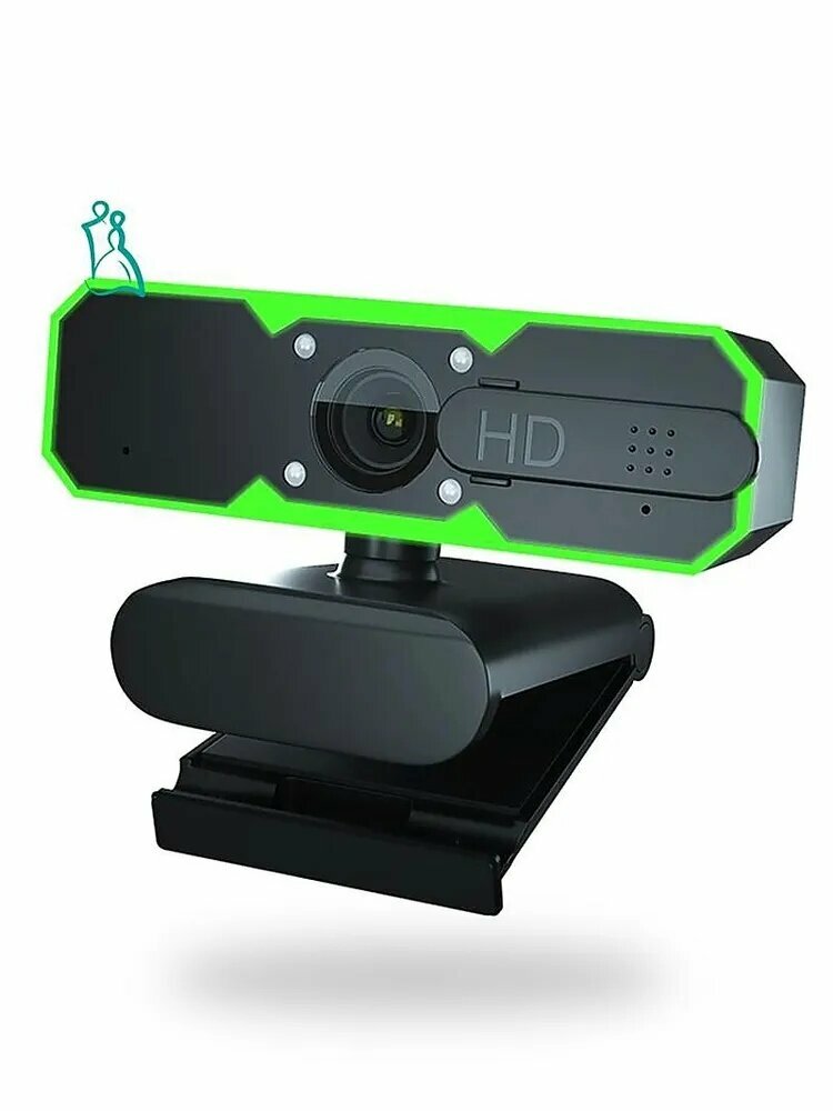 RRIIMMB Веб-камера с подсветкой, 1080p 60 к/с, USB, автофокус, черный