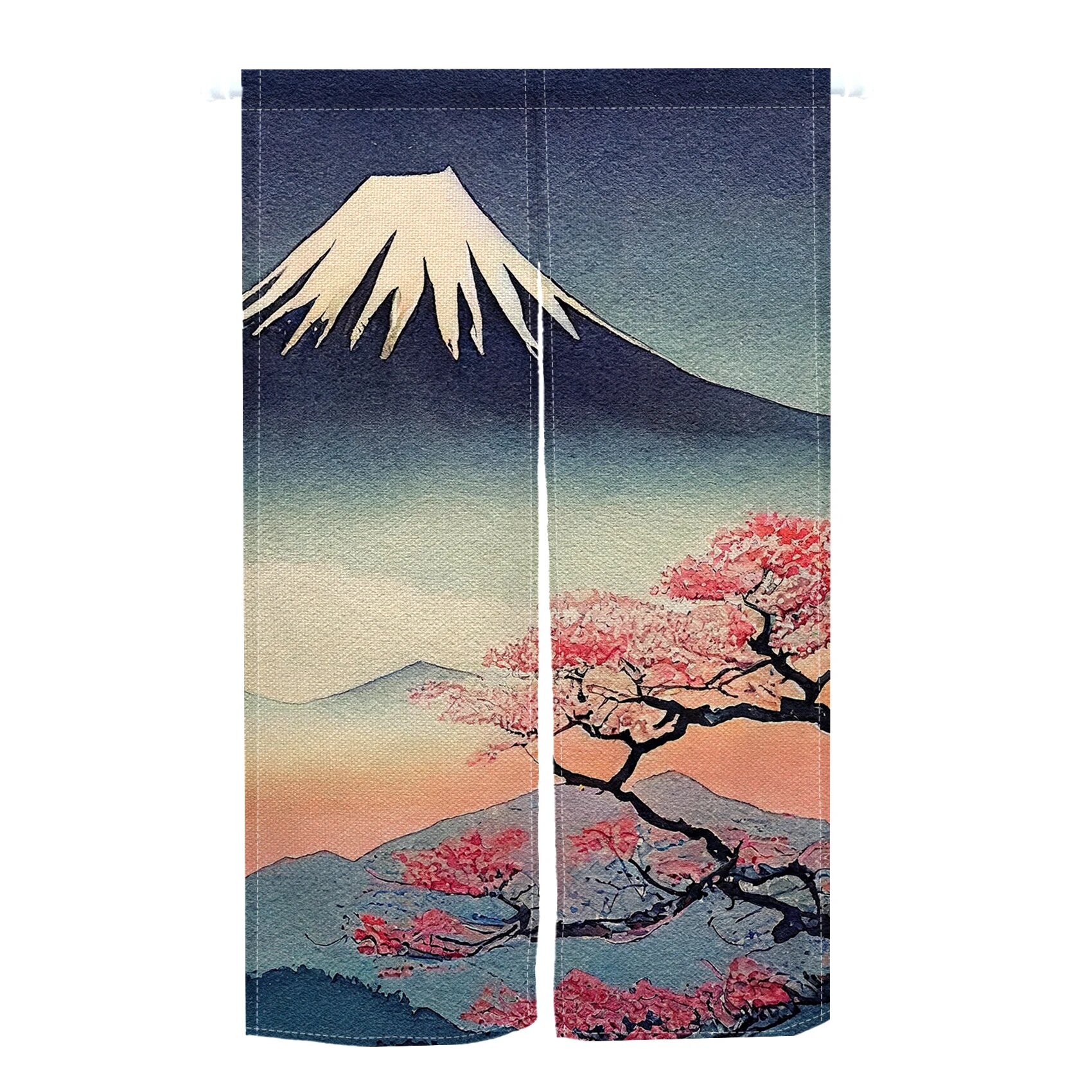 Японские шторы Noren, гора Фудзи, лен 80x120cm, HDS-2508211601
