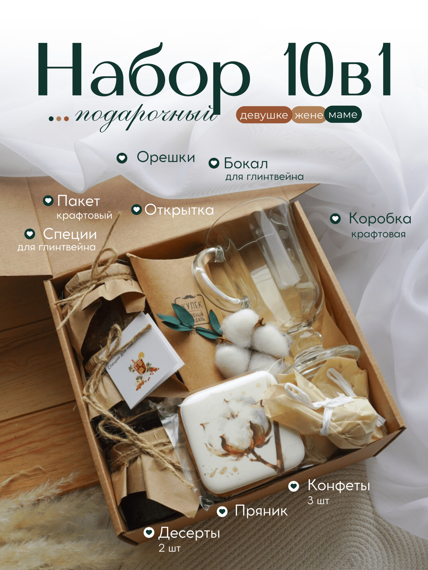 Подарочный набор "Глинтвейн", подарок коллеге, маме, жене, подруге, девушке, на День рождения, Новый Год