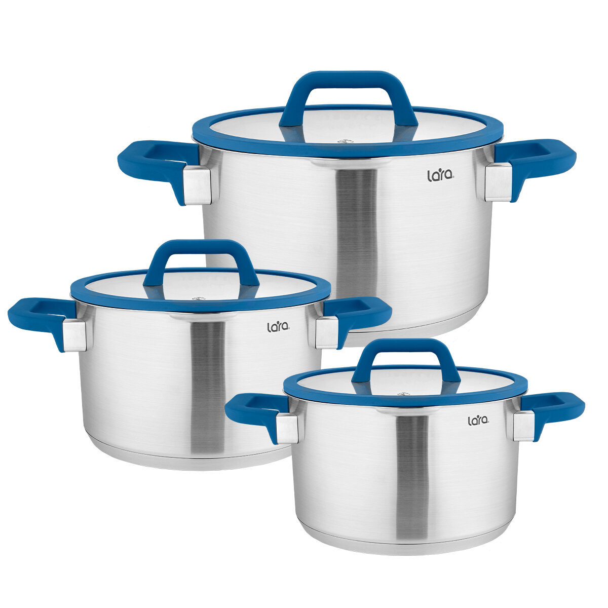 Набор посуды 3 пр LARA, сапфир LR02-79, матовая полировка