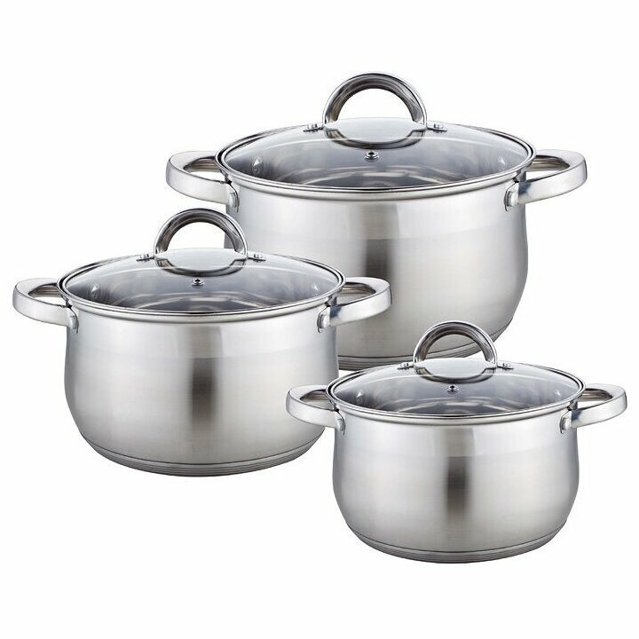 Набор кастрюль BE-617/6 из нерж. стали 6 предметов