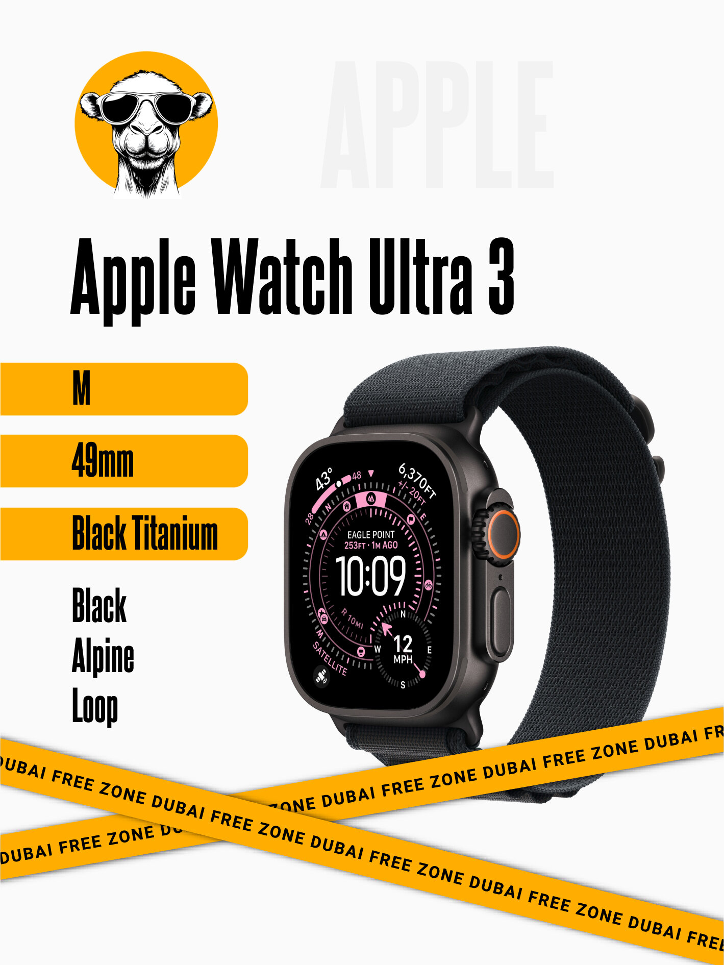 Смарт-часы Apple Watch Ultra 3 2025 Black Alpine Loop M