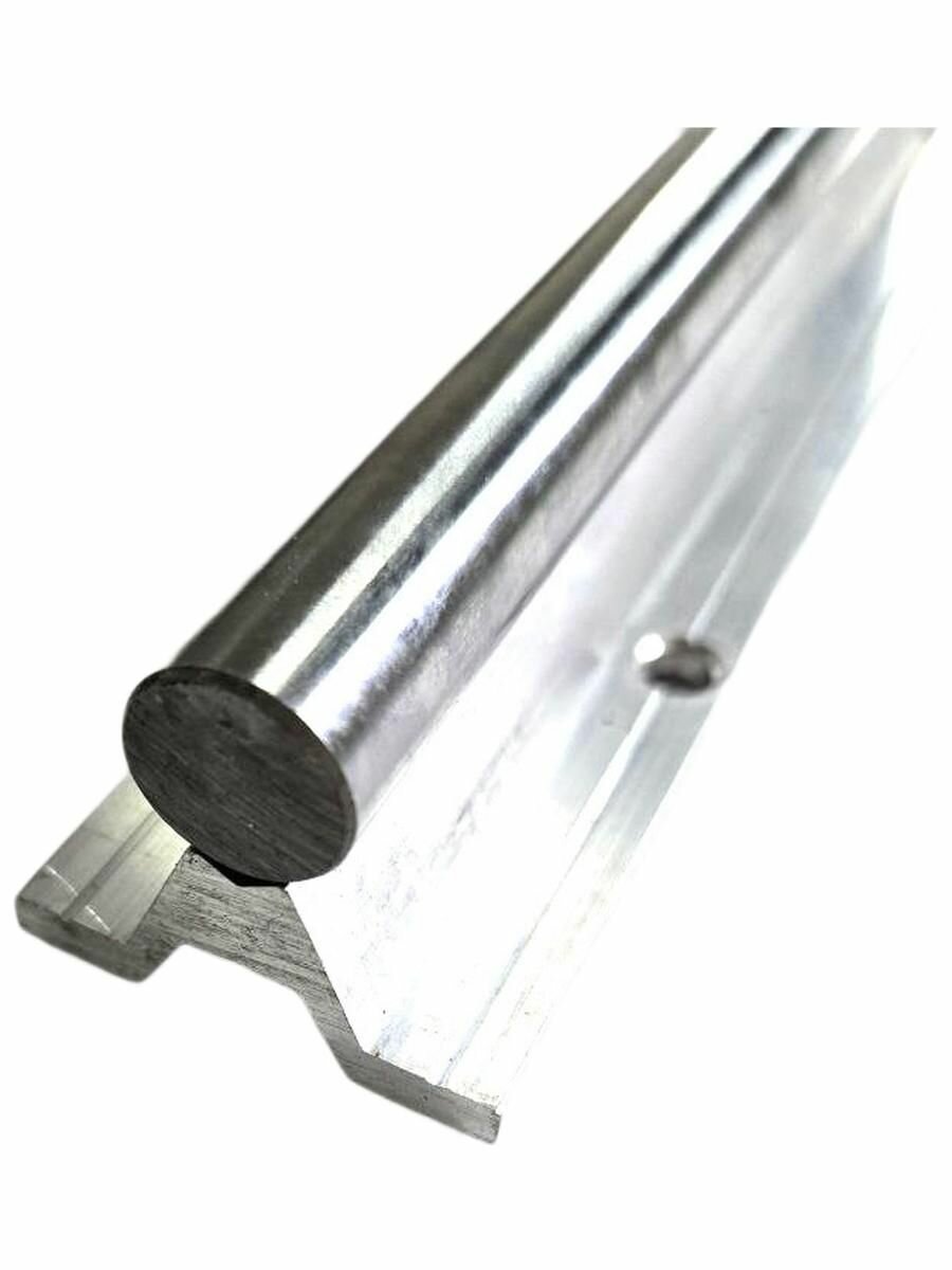 Цилиндрическая полированная направляющая на алюминиевой опоре SBR16S 950 мм.