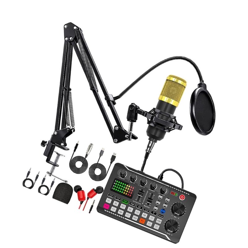 Complete Streaming Studio Equipment Set Including BM800 Condenser Microphone