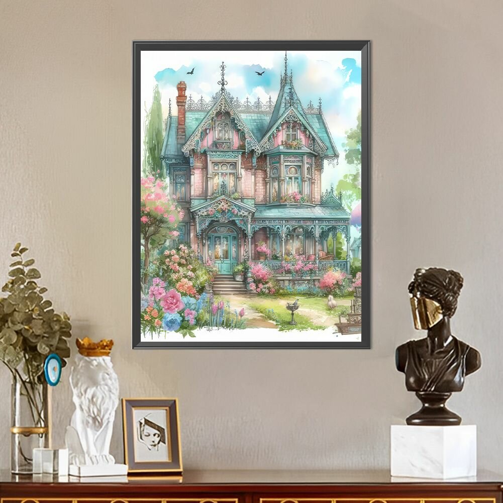 Набор для рисования бриллиантами, замок и машина, наполненные воздушными шарами, креативные украшения для домашней гостиной, 40х50см