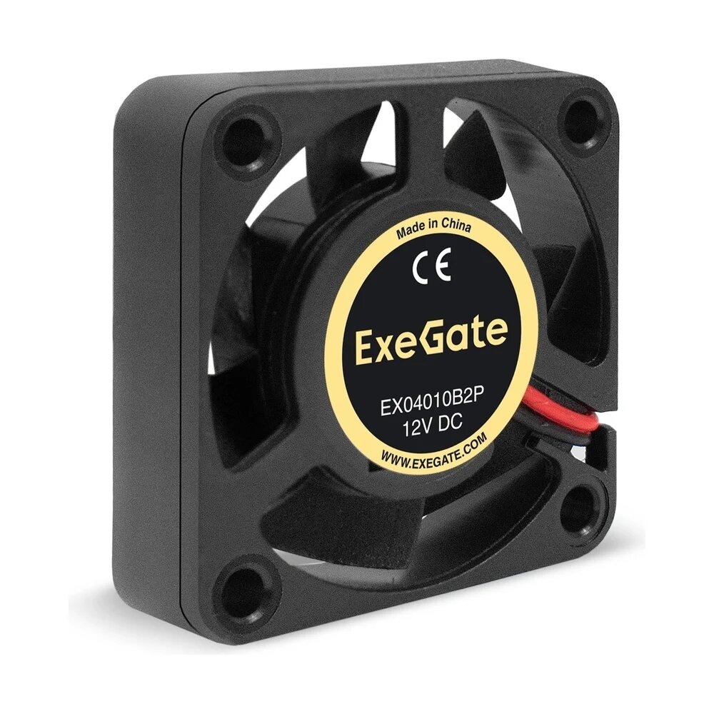 Вентилятор ExeGate EX04010B2P 12В DC, 40x40x10 мм, 2-Ball двойной шарикоподшипник, 2pin, 5500RPM, 26dBA 295218