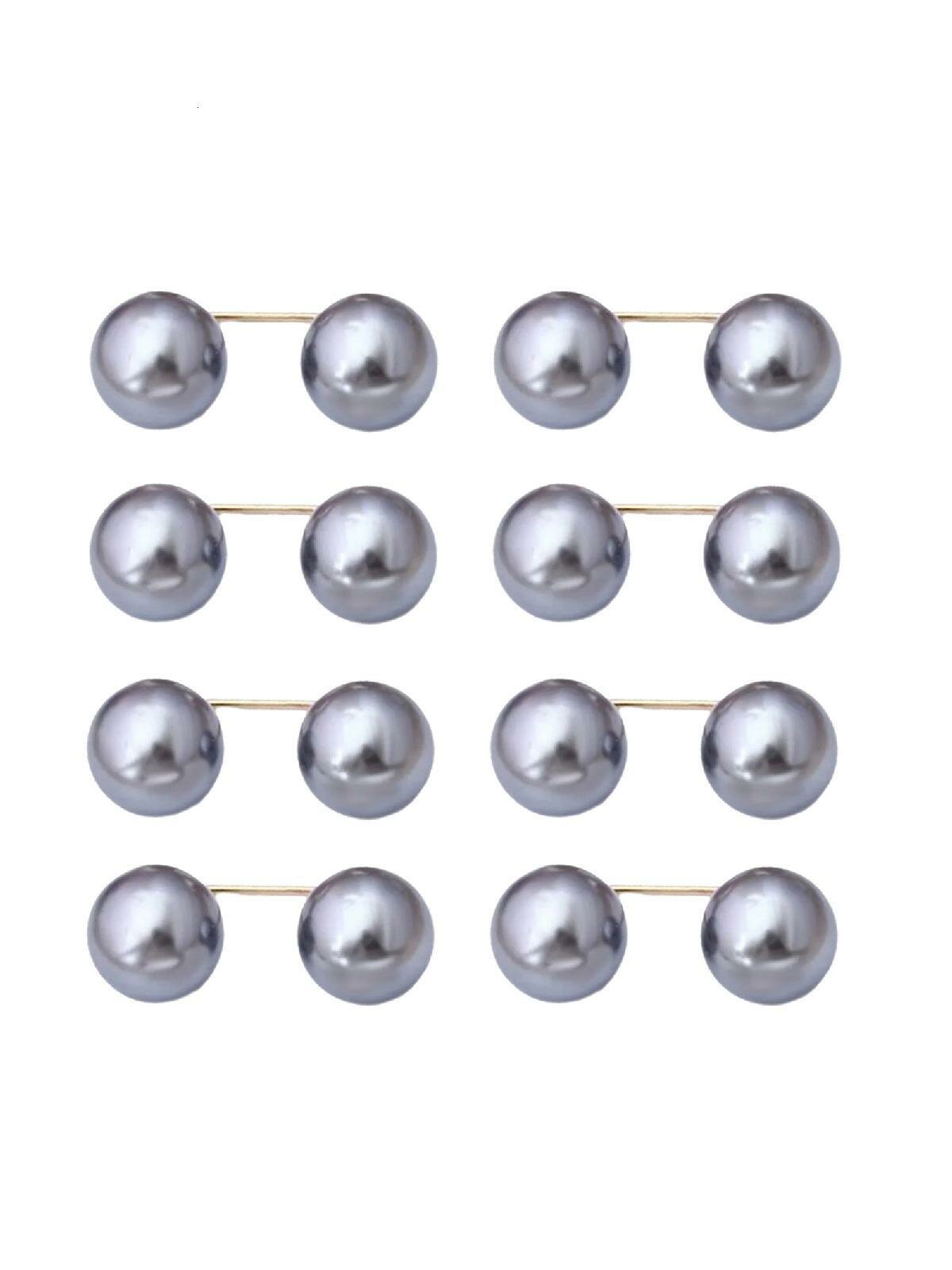 Жемчужные булавки для одежды, 8 шт, Серый