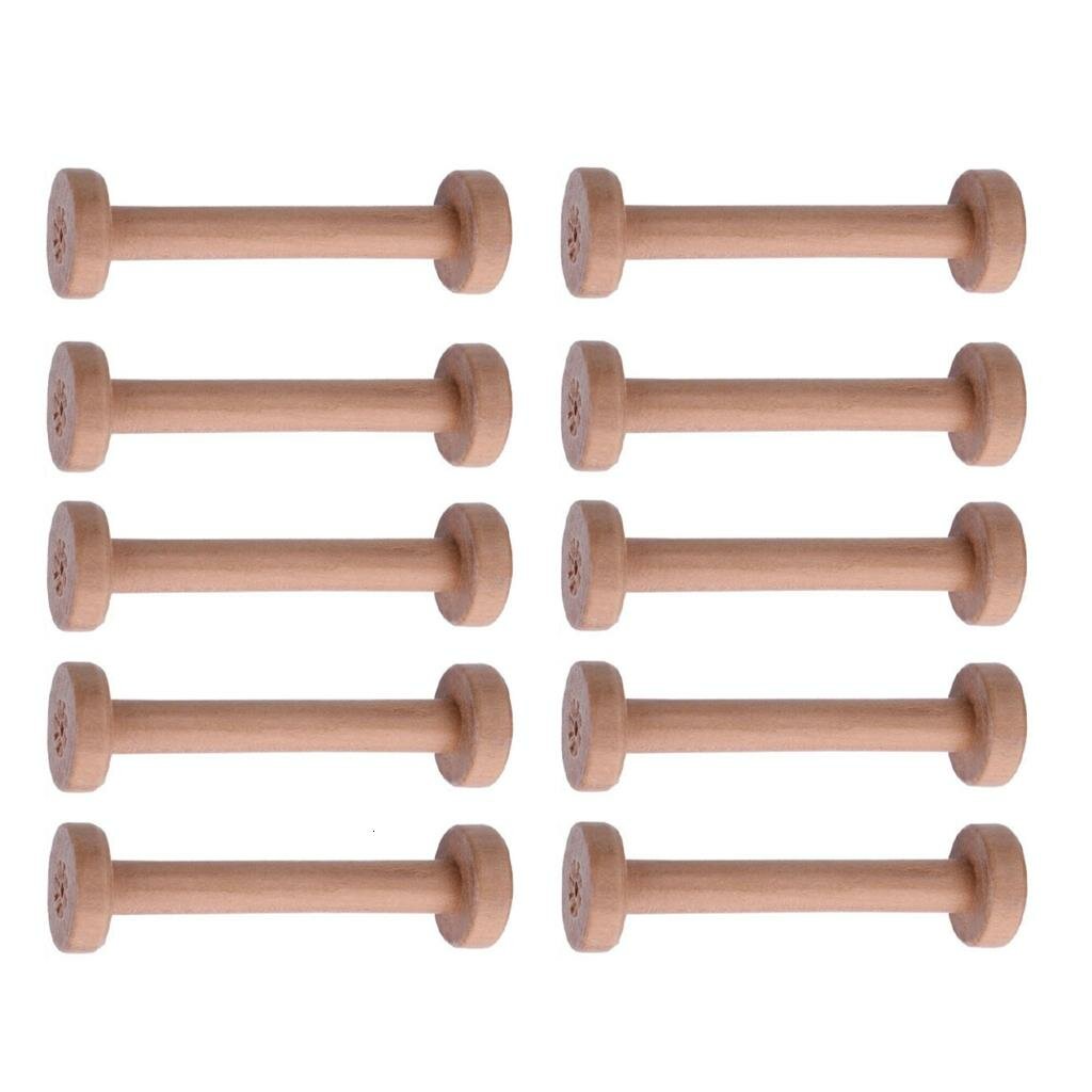 Катушка для хранения швейных ниток, Необработанная древесина плюс лакировка