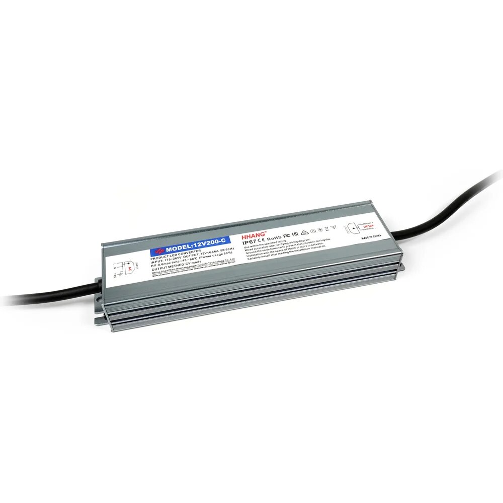 Блок питания DIAMOND LED SLIM-12V-3Y-200W-IP67-HH, линейный тип, для светодиодных панелей, с защитой