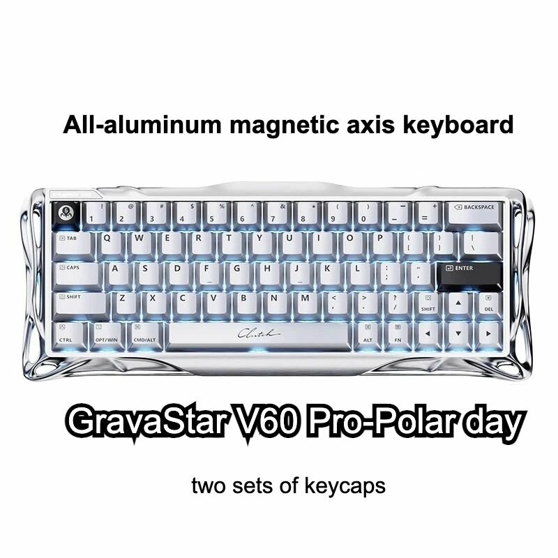 GravaStar V60 Pro Магнитный переключатель киберспортивной клавиатуры RT0.005 8K Прокладка из алюминиевого сплава с низкой задержкой