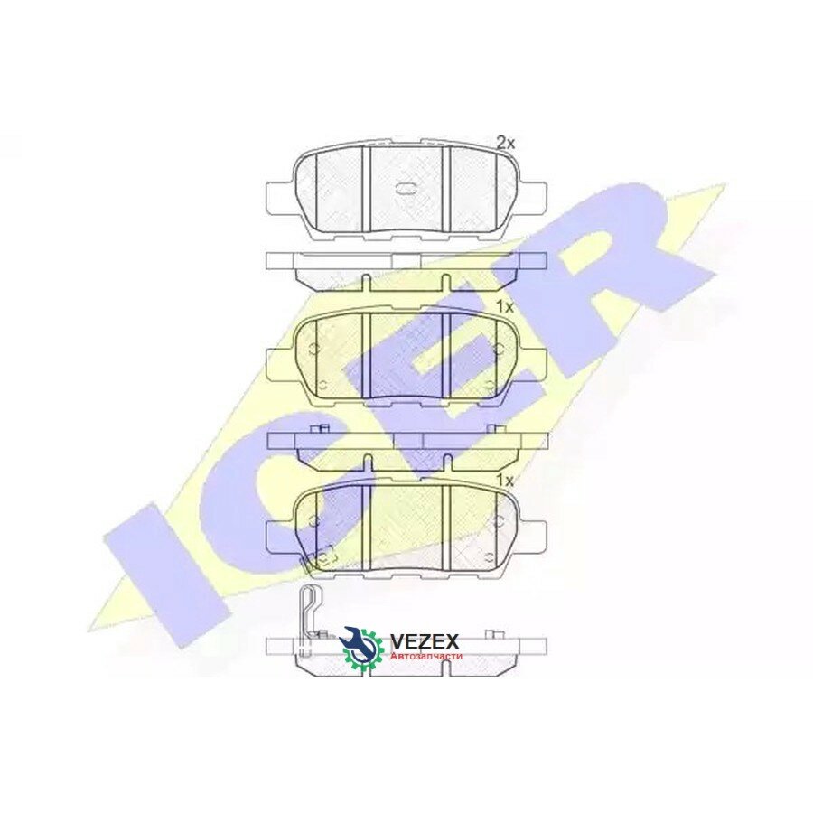 ICER 181509 181509 колодки дисковые задние !\ Nissan X-Trail 2.0i/2.5i/2.2dCi/Skyline V35 01>