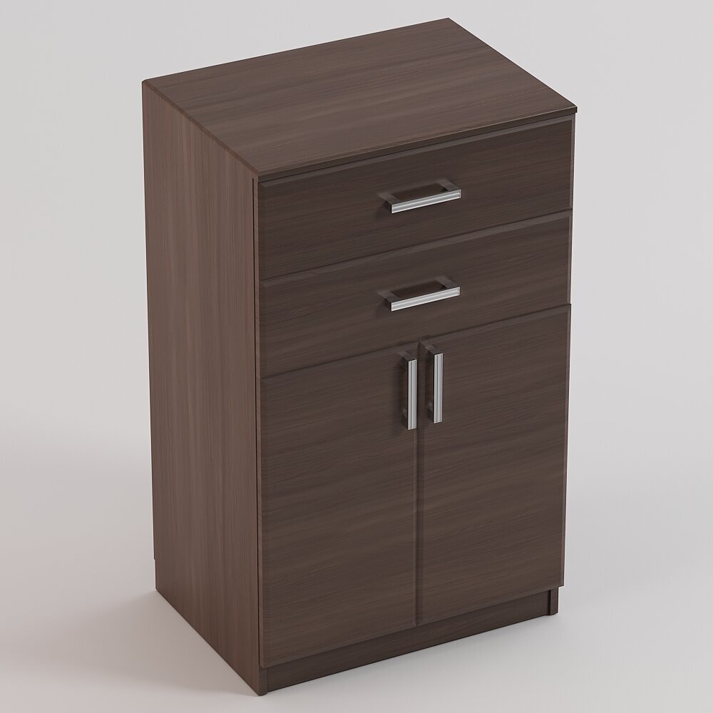 Тумба ТМ-49 (ШхГхВ) (600х420х1006)мм, 39 кг, ясень шимо темный, 2 ящика, 2 дверки, "Колизей мебель"