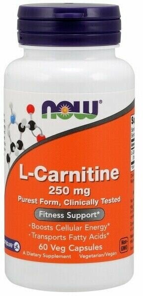 L-Carnitine 250 мг (L-Карнитин) 60 вег капс (Now Foods)