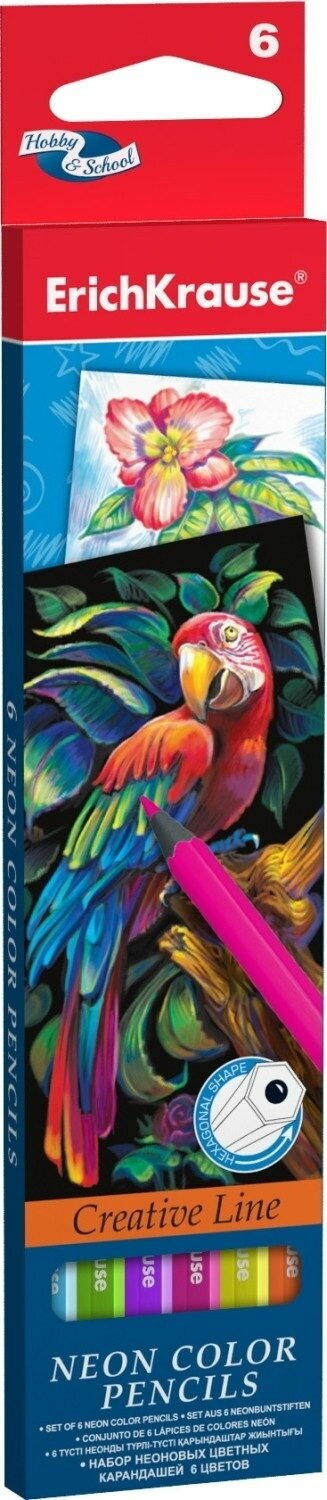 Цветные карандаши шестигранные ArtBerry Neon 6 цв
