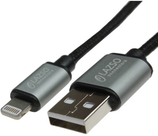 Кабель Lazso WU-202 USB-A - Lightning, MFI Lightning, 1.2 м, черный