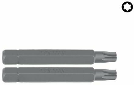 Биты для шуруповерта 10мм L75мм звездочка TORX T45 профессиональные FSEB1245 TOPTUL (2 штуки)