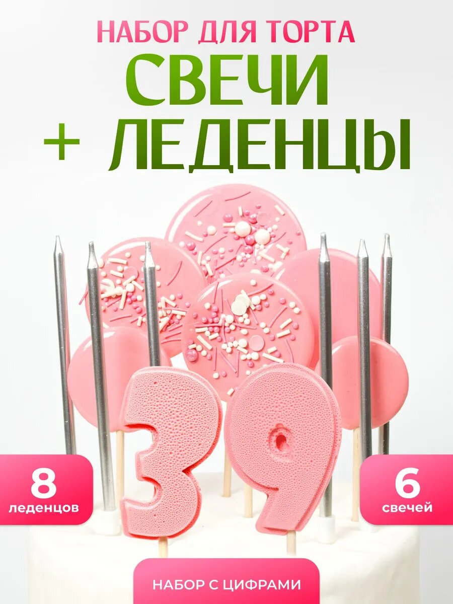 Свечи для торта. Цифра 39